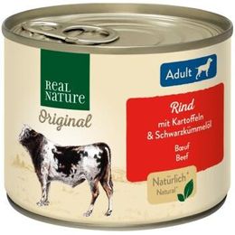 REAL NATURE Nassfutter Hund, Adult, Rind mit Kartoffel 24x200 g