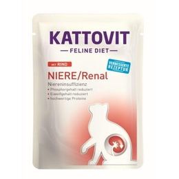 Kattovit Feline Diet Nassfutter Katze Niere/Renal Adult Rind 48x85 g