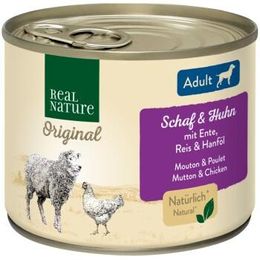 REAL NATURE Nassfutter Hund, Adult, Schaf und Huhn 24x200 g