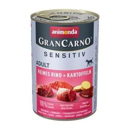 animonda GranCarno Sensitiv Nassfutter Hund Adult, Rind und Kartoffel 24x400 g