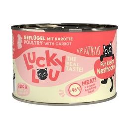 Lucky Lou Nassfutter Katze Kitten Gefl&uuml;gel 12x200 g