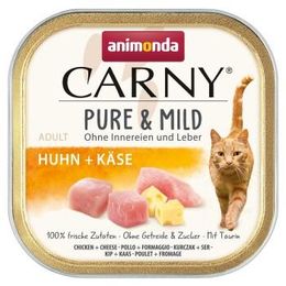 animonda Carny Nassfutter Katze Adult, Pure and Mild 32x100 g Huhn und K&auml;se