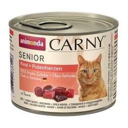 animonda Carny Nassfutter Katze Senior Rind und Putenherzen 24x200 g