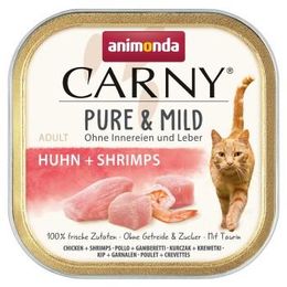 animonda Carny Nassfutter Katze Adult, Pure and Mild 32x100 g Huhn und Garnele