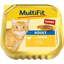 MultiFit Nassfutter Katze Adult, in Sauce, Huhn 64x100 g