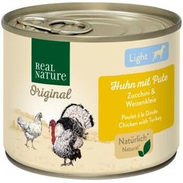REAL NATURE Light Nassfutter Hund, Adult, Huhn und Pute 24x200 g