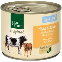 REAL NATURE Light Nassfutter Hund, Adult, Rind und Kalb 24x200 g