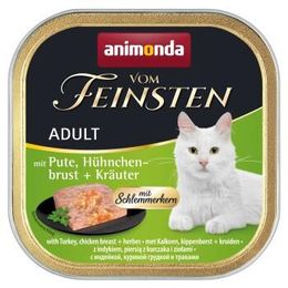 animonda Vom Feinsten Adult mit Schlemmerkern Pute, H&uuml;hnchenbrust und Kr&auml;uter 32x100 g