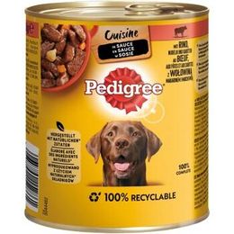 Pedigree Nassfutter Hund Adult, Cuisine, in Sauce 12x800 g Rind
