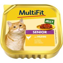 MultiFit Nassfutter Katze Senior, in Gelee, Huhn 64x100 g