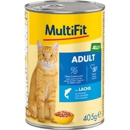 MultiFit Nassfutter Katze Adult, in Gelee, Lachs 24x405 g