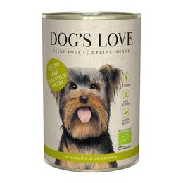 DOG&rsquo;S LOVE DOG'S LOVE Nassfutter Hund, Adult, Bio Huhn mit Buchweizen und Sellerie 6x400 g