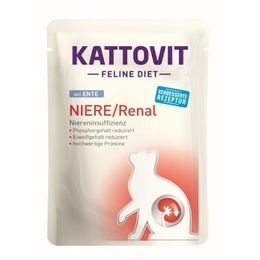 Kattovit Feline Diet Nassfutter Katze Niere/Renal Adult Ente 48x85 g