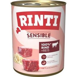 Rinti Sensible Nassfutter Hund, Adult, Dose, Rind und Reis 6x800 g