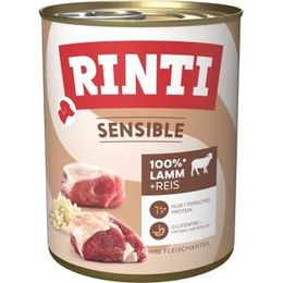 Rinti Sensible Nassfutter Hund, Adult, Dose, Lamm und Reis 6x800 g