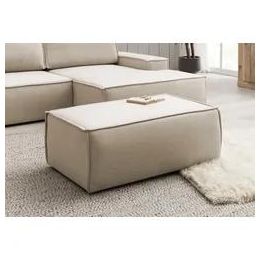 Hocker Home Affaire "SHERWOOD, Polsterhocker in 3 Stoffarten verfügbar", beige (cream), B:102cm H:42cm T:69cm, 100% Polyester, Hocker, passend zur Polster-Serie SHERWOOD