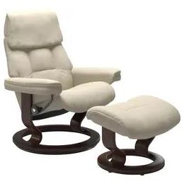 Relaxsessel stressless "Ruby", beige (cream batick), B:74cm H:97cm T:74cm, Leder BATICK: BATICK ist ein leicht korrigiertes, durchgefärbtes und genarbtes Möbelleder, bei dem die meisten Unebenheiten und Spuren in der Regel entfernt wurden.;Leder PALOMA: PALOMA ist ein durchgefärbtes Semianilin-Möbelleder mit natürlicher Narbung., Sessel, mit Classic Base, Größe S, Gestell Eiche, Wenge, Braun & Sch