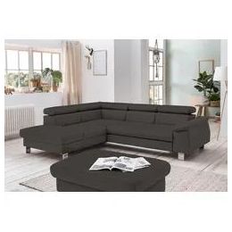 Ecksofa COTTA "Komaris L-Form, B: 249 cm", braun, B:249cm H:72cm, Microfaser PRIMABELLE (100% Polyester);Kunstleder SOFTLUX;Feinstruktur (100% Polyester);Kunstleder SOFTLUX/Struktur (100% Polyester);NaturLEDER, Sofas, Ecksofa, mit Kopfteilverstellung, optional Bettfunktion, Bettkasten & Licht
