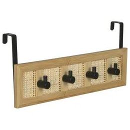 Türgarderobe Wenko "Allegre", schwarz (natur, schwarz), Bambus, Haken, mit 4 Haken