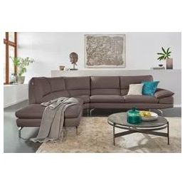 Ecksofa Calia italia "Dave, italienisches Designsofa L-Form, erstklassiger Sitzkomfort", braun (espresso), B:297cm H:87cm T:97cm, Leder BULL - 100% Leder;Leder SORRRENTO - 100% Leder, Sofas, Ottomane wahlweise links oder rechts, in zwei tollen Lederqualitäten