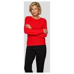 Strickpullover Rabe, Damen, Gr. 48, gelb (safran), Strick, Obermaterial: 50% Baumwolle, 50% Polyacryl, unifarben, Casual, regular fit hüftbedeckend, Rundhals, gerader Abschluss, Pullover, mit Rundhalsausschnitt