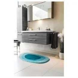 Badematte Grund Gr. 3, blau (türkis), oval (70cm x 105cm ), 1 Stk., Badematten