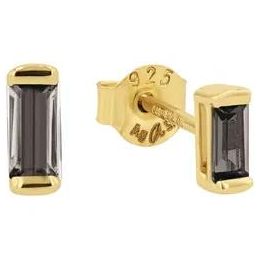 Paar Ohrstecker Amor "2039088", grau (gelbgoldfarben, grau, grau), Ohrringe, Damen, Silber 925 (Sterlingsilber), mit Zirkonia (synth.)