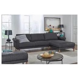 Ecksofa "CR.450, Designecksofa, Polsterecke, L-Form, 282/178 cm (B/T)", schwarz (anthrazitgrau, schwarzgrau 044, 57), B:282cm H:85cm T:178cm, Chenille COCO (72% Polyester 15% Baumwolle 13% Polyacryl), CREATION BY ROLF BENZ, Sofas, abgerundete Armlehne Schnecke, modern Landhaus, Leder oder Chenille
