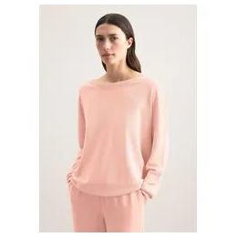 Strickpullover Seidensticker "Schwarze Rose", Damen, Gr. L, rosa (rose), 52% Polyester 48% Manila (Abaca), regular fit, Rundhals, Pullover, 1/1 Rundhals