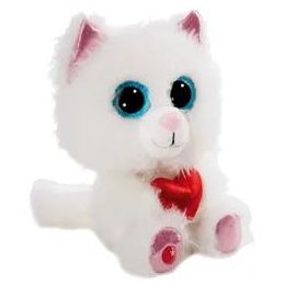Kuscheltier Nici "Glubschis, Katze Pawdi Meow, 15 cm schlenkernd", weiß, Plüschfiguren, KinderB:10cm H:15cm L:8,5cm, Polyester, B:10cm H:15cm L:8,5cm