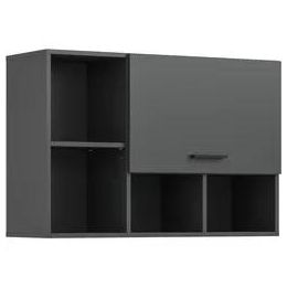 Hängeschrank Welltime "FALAS, TOPSELLER Breite 95cm, 1 Klappe, 5 Fächer", anthrazit nb, B:95cm H:64cm T:34cm, Spanplatte, Schränke, Schrank, Wandschrank, Badschrank, Wäscheschrank