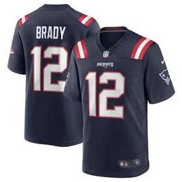 Footballtrikot Nike "Nike Trikot New England Patriots Nike Game Home Brady 12", Herren, Gr. XL, blau, 100% Polyester, Trikots