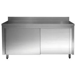 GastroHero Edelstahl Arbeitsschrank ECO 10x6 mit Aufkantung 100mm
