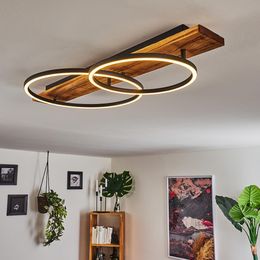 hofstein Pompu Deckenleuchte LED Holz dunkel, Schwarz, 2-flammig