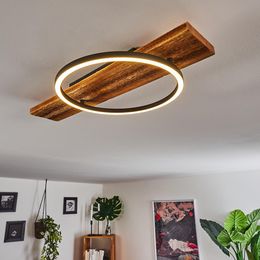 hofstein Pompu Deckenleuchte LED Holz dunkel, Schwarz, 1-flammig