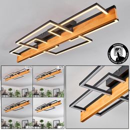 hofstein Pompu Deckenleuchte LED Naturfarben, Schwarz, 1-flammig