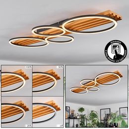 hofstein Pompu Deckenleuchte LED Naturfarben, Schwarz, 1-flammig