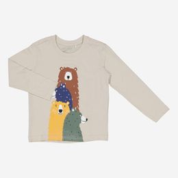 Blue Seven Beigefarbenes Sweatshirt mit Bärenmotiv