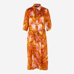 Orangefarbenes Sardinia Maxikleid mit Muster