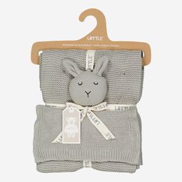 Little 2-teiliges Set mit grauer Decke und Kuscheldecke
