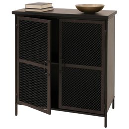 Apothekerkommode HWC-O79, Schrank Highboard Staufächer, Vintage Shabby-Look 94x80x35cm, Metalloptik