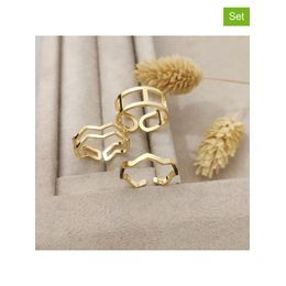 Nakkash 3er-Set: vergold. Ringe - 71% | Schmuck