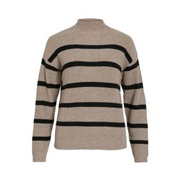 Vila Pullover 'VIRIL' Damen Gr&ouml;&szlig;e M taupe / schwarz