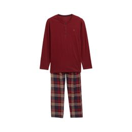 Tom Tailor Herren Pyjama-Set mit Karomuster, rot, Kariert, Gr. 54