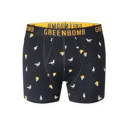 Greenbomb Boxershorts 'Animal Seagull Fries 2' Herren Größe L navy / gelb