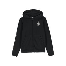 Volcom Sweatjacke 'ICONIC STONE' Jungen Gr&ouml;&szlig;e 146/152 schwarz / wei&szlig;