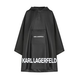 K by KARL LAGERFELD Karl Lagerfeld Regenponcho 'Essential' Damen Gr&ouml;&szlig;e XS/XL schwarz / wollwei&szlig;