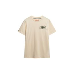 Superdry & Co T-Shirt Herren Gr&ouml;&szlig;e L beige / gr&uuml;n