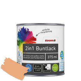 toom 2in1 Buntlack papayafarben seidenmatt 375 ml
