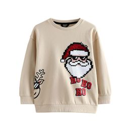 next Sweatshirt Jungen Gr&ouml;&szlig;e 110 beige / rot / schwarz / wei&szlig;